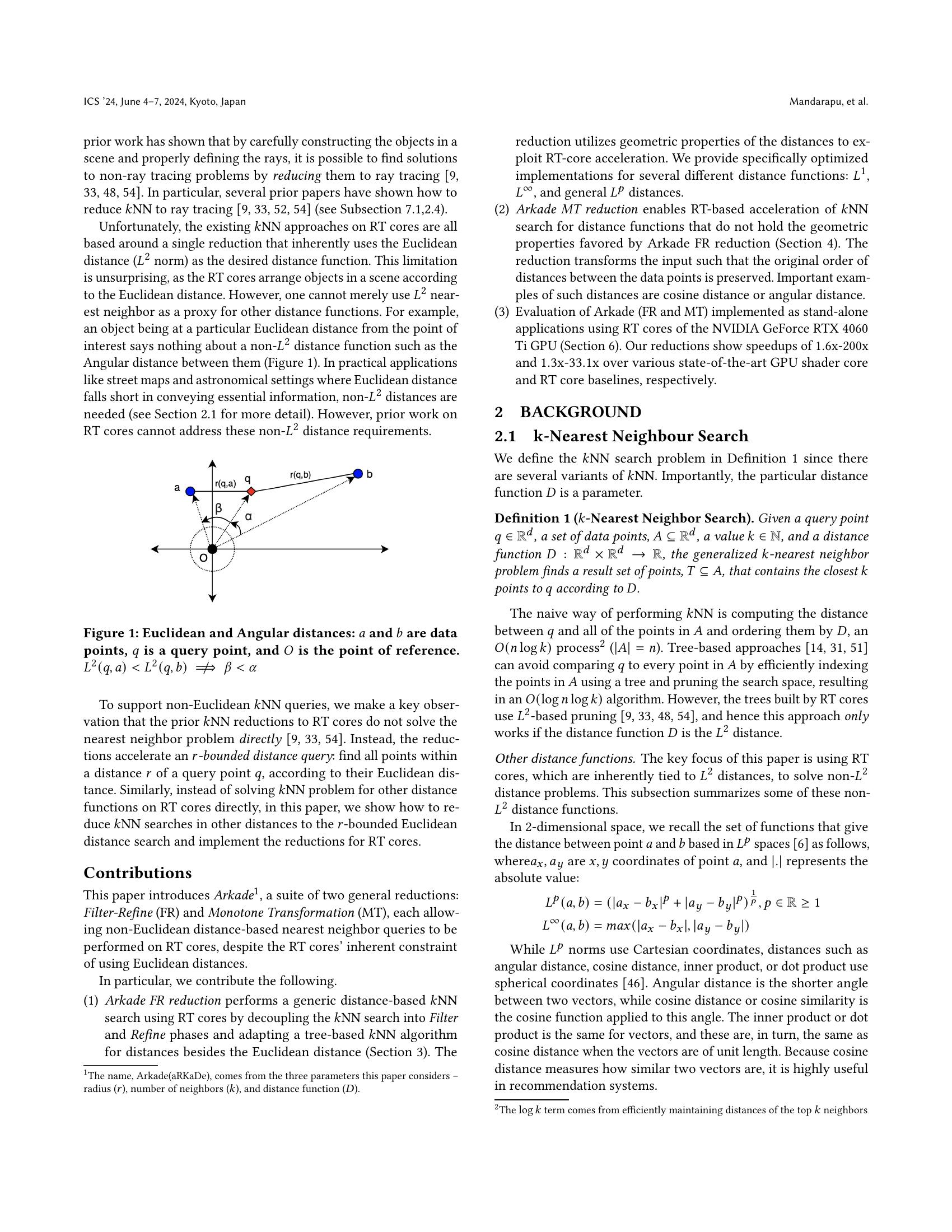 Arkade: k-Nearest Neighbor Search With Non-Euclidean Distances using GPU Ray Tracing - 智源社区论文
