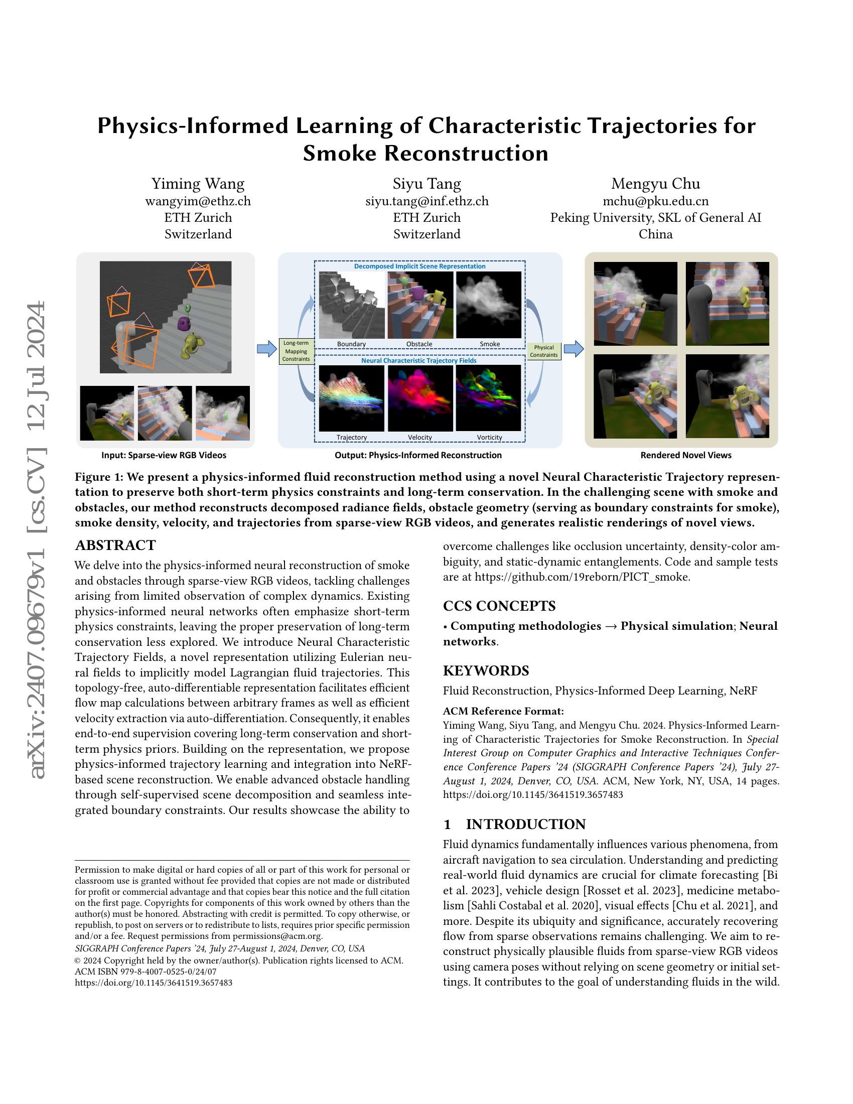 Physics-Informed Learning of Characteristic Trajectories for Smoke ...