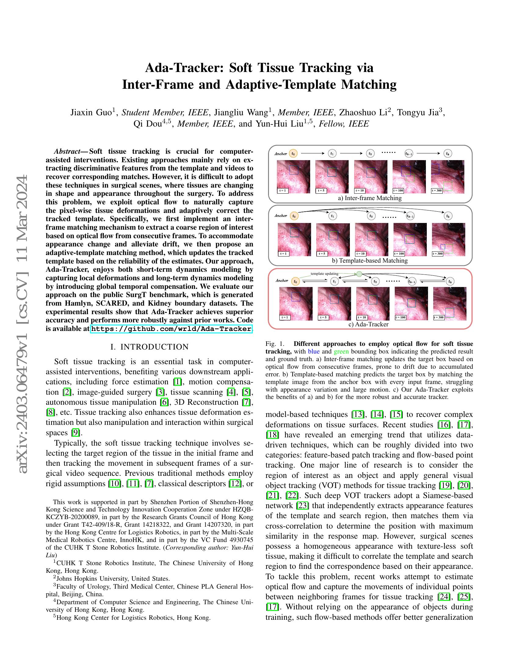 Ada-Tracker: Soft Tissue Tracking via Inter-Frame and Adaptive-Template Matching - 智源社区论文