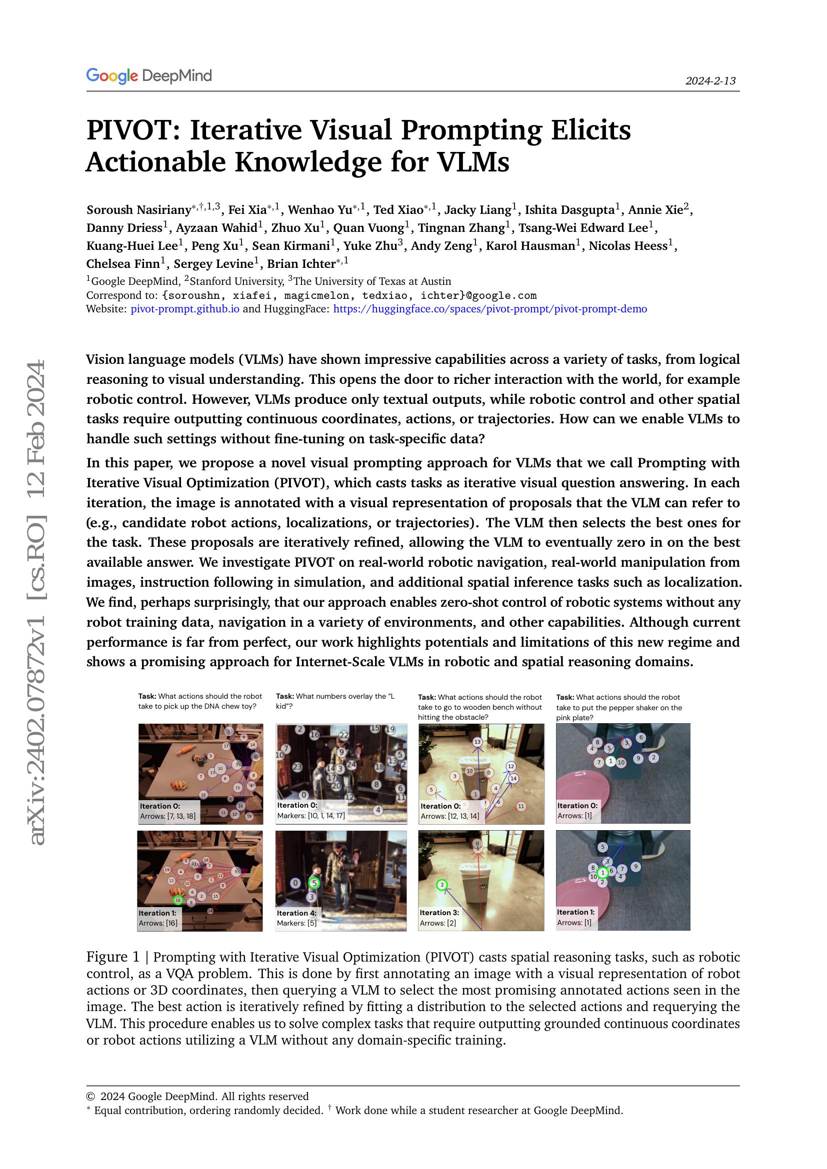 PIVOT: Iterative Visual Prompting Elicits Actionable Knowledge for VLMs - 智源社区论文