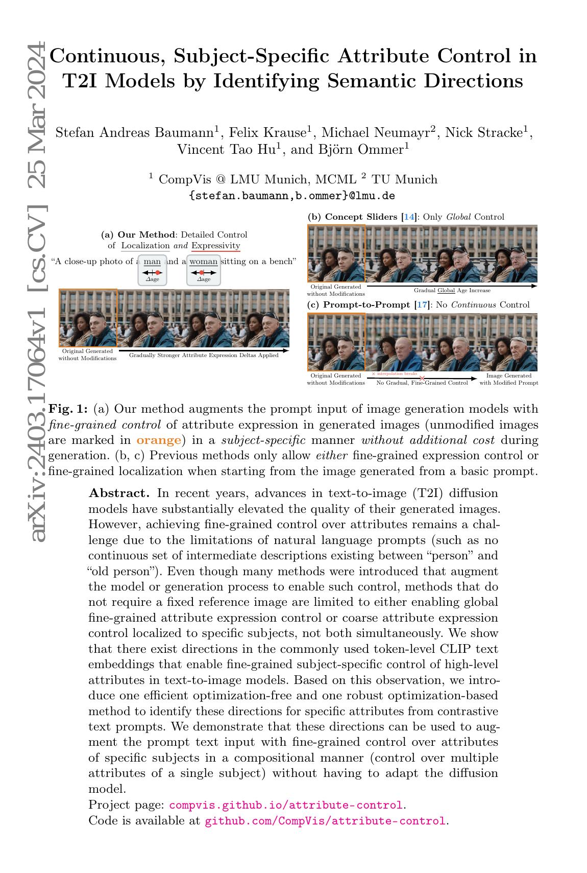 Continuous, Subject-Specific Attribute Control in T2I Models by Identifying Semantic Directions ...