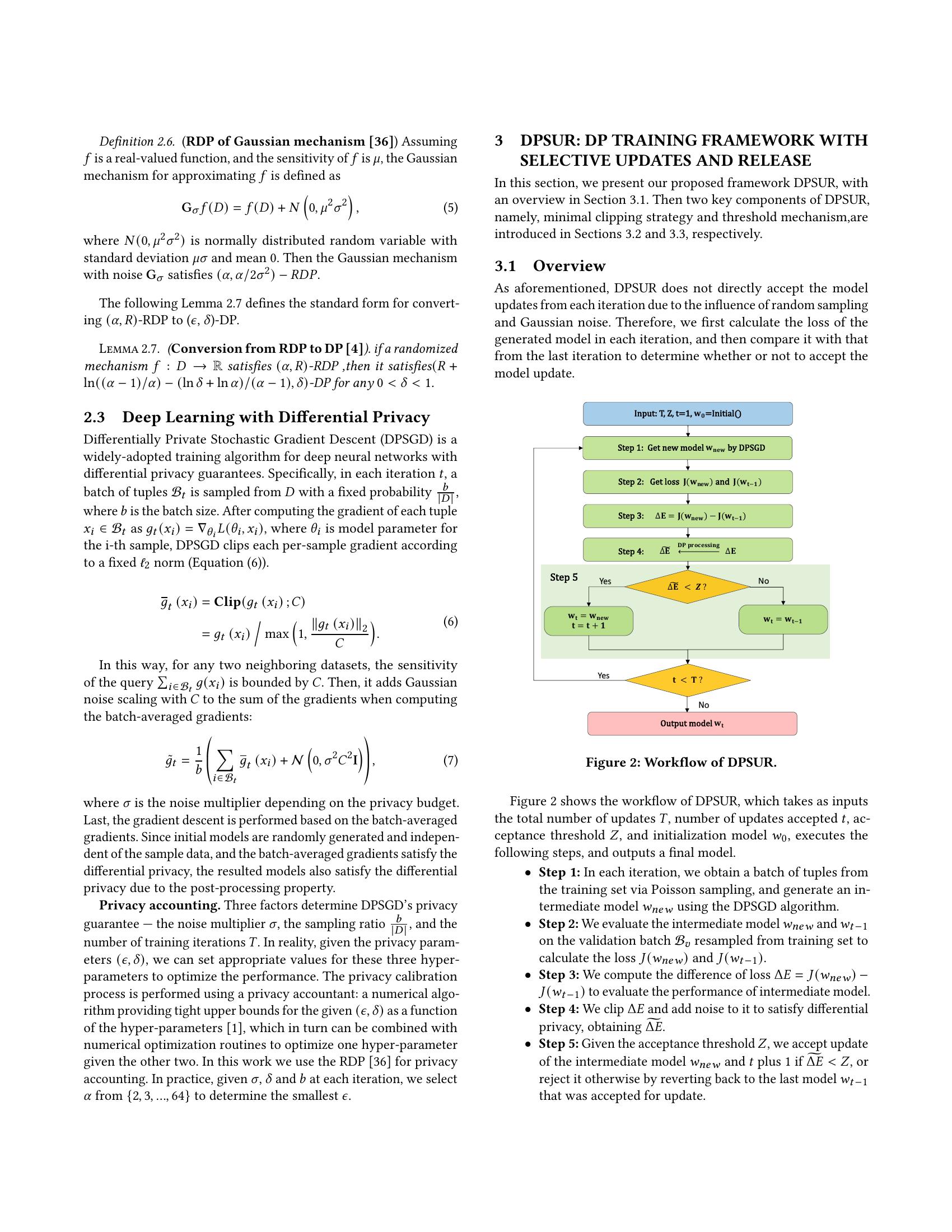 DPSUR: Accelerating Differentially Private Stochastic Gradient Descent ...