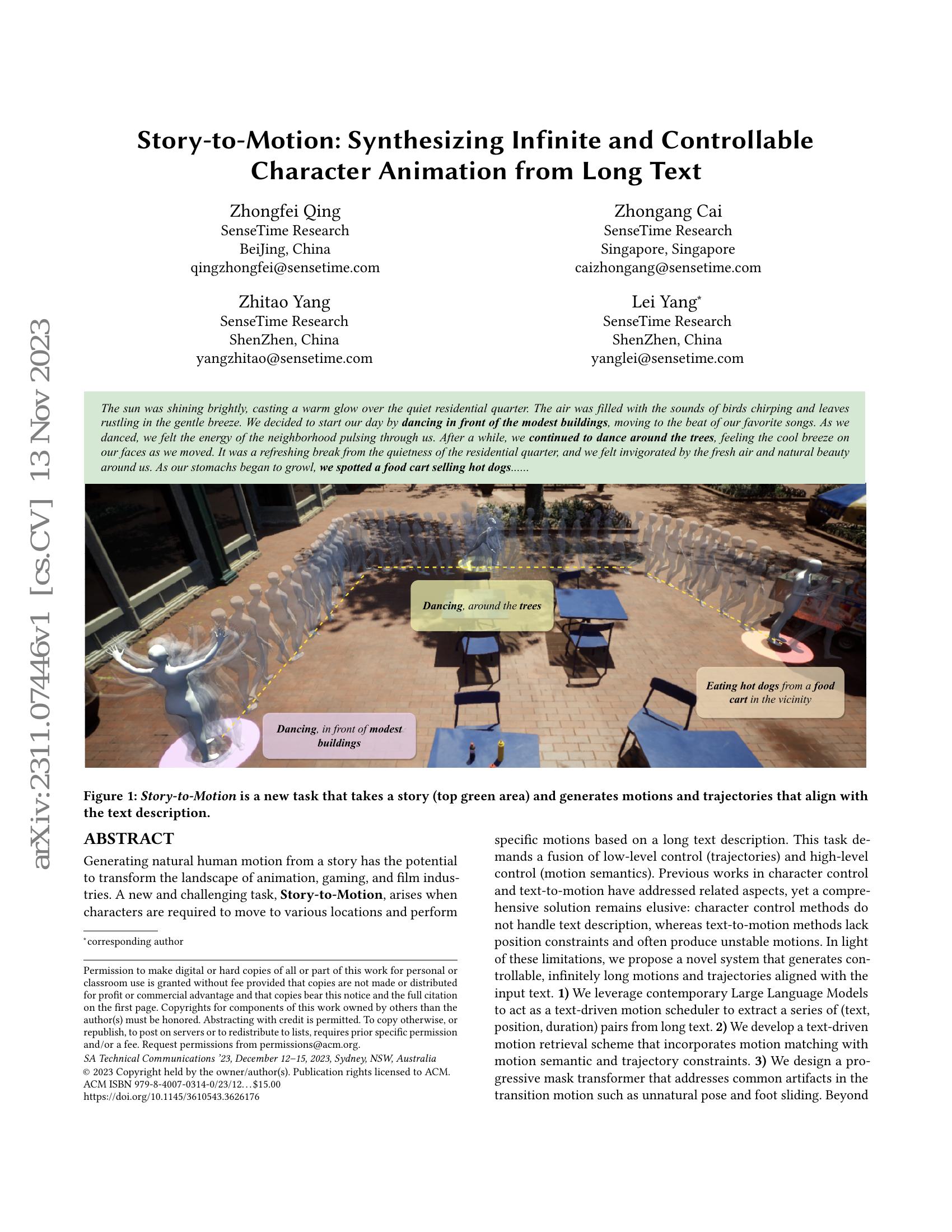 Story-to-Motion: Synthesizing Infinite and Controllable Character ...