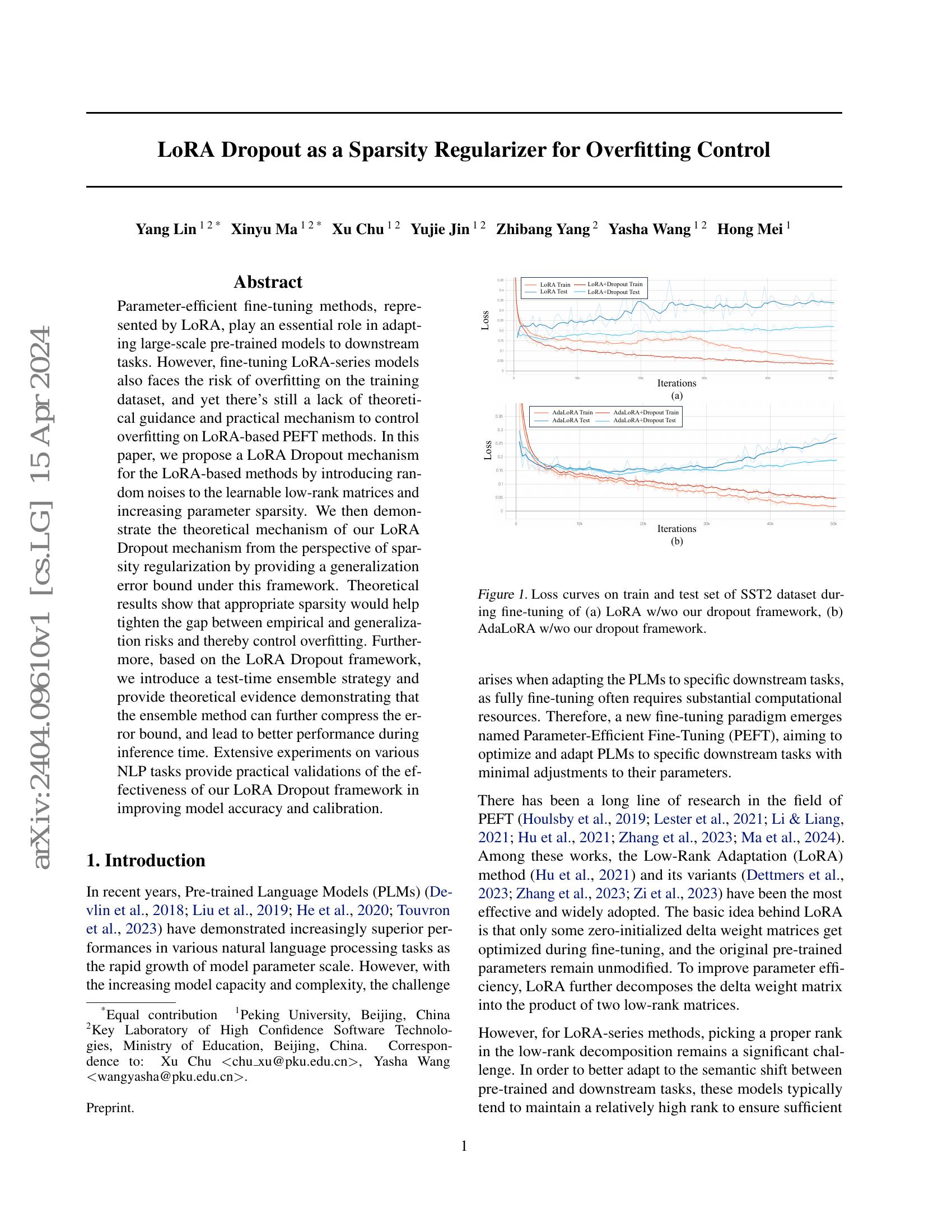 LoRA Dropout as a Sparsity Regularizer for Overfitting Control - 智源社区论文