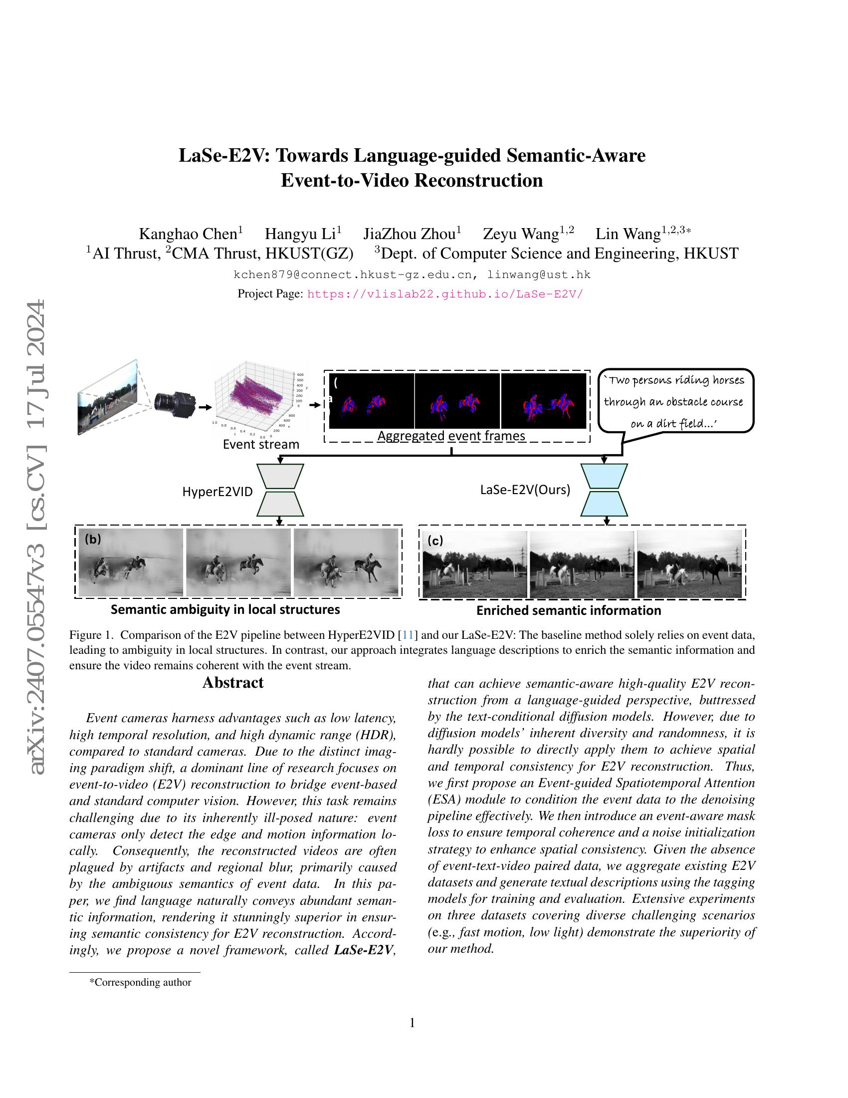 LaSe-E2V: Towards Language-guided Semantic-Aware Event-to-Video Reconstruction - 智源社区论文