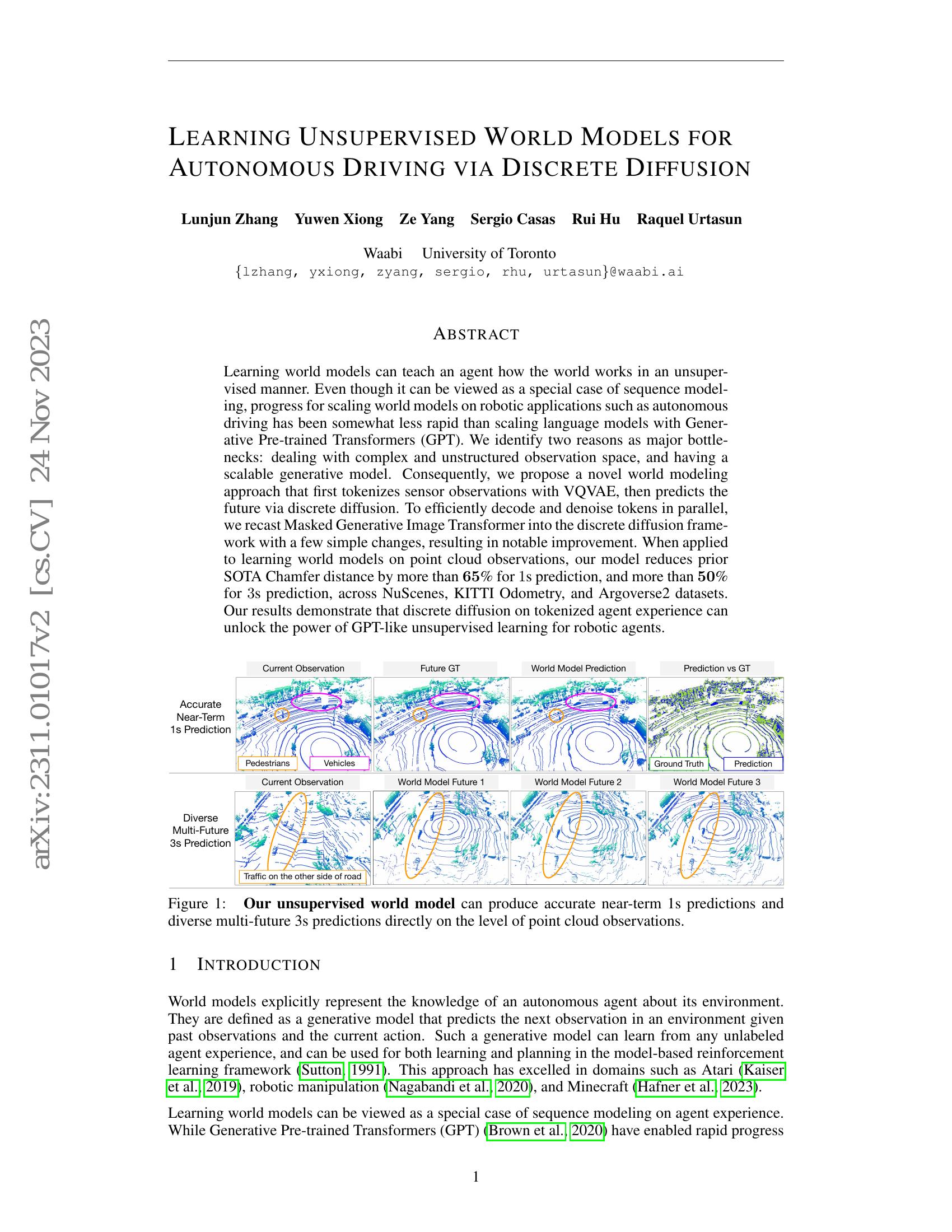 Learning Unsupervised World Models for Autonomous Driving via Discrete Diffusion - 智源社区论文