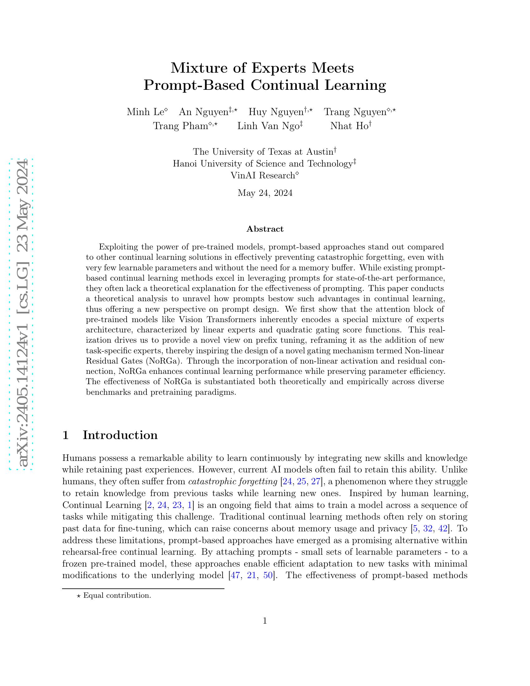 Mixture of Experts Meets Prompt-Based Continual Learning - 智源社区论文