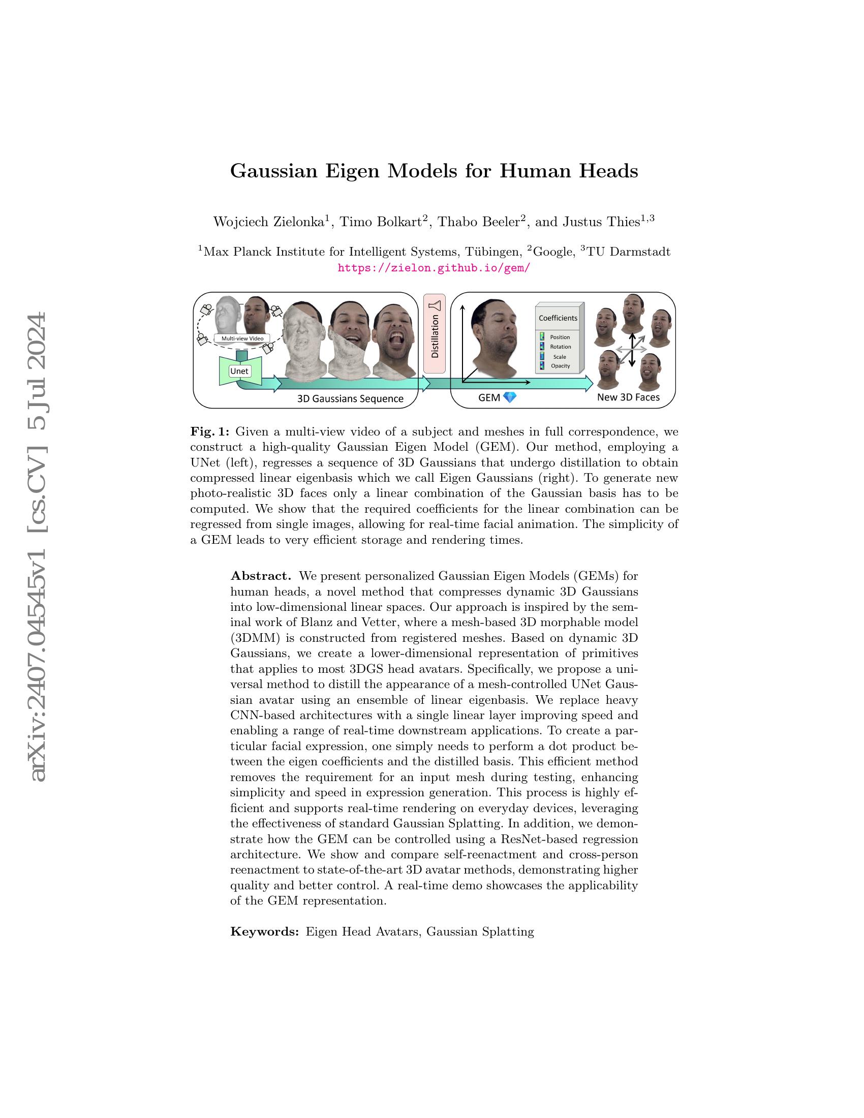 Gaussian Eigen Models for Human Heads - 智源社区论文