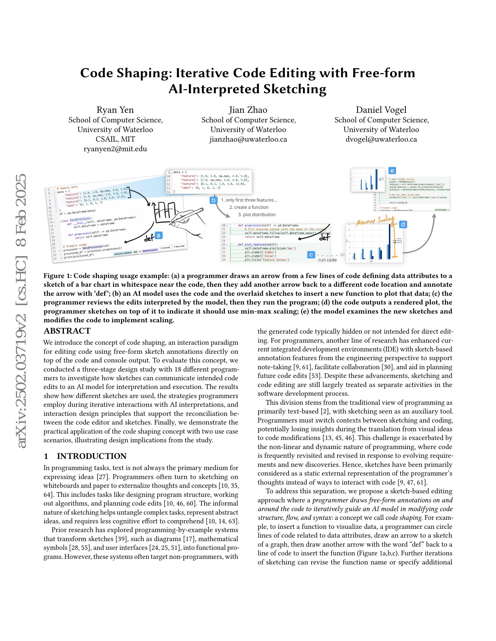 Code Shaping: Iterative Code Editing with Free-form AI-Interpreted ...