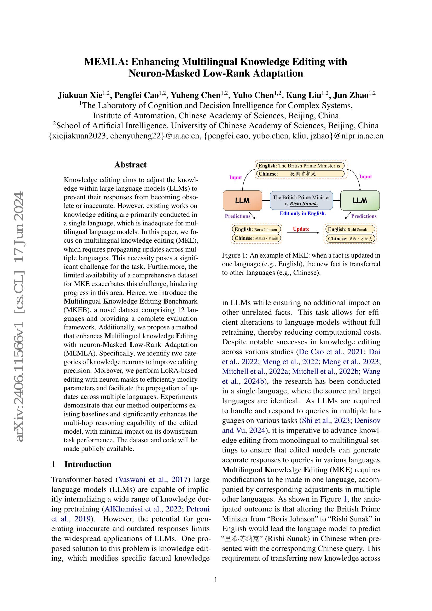 MEMLA: Enhancing Multilingual Knowledge Editing with Neuron-Masked Low ...
