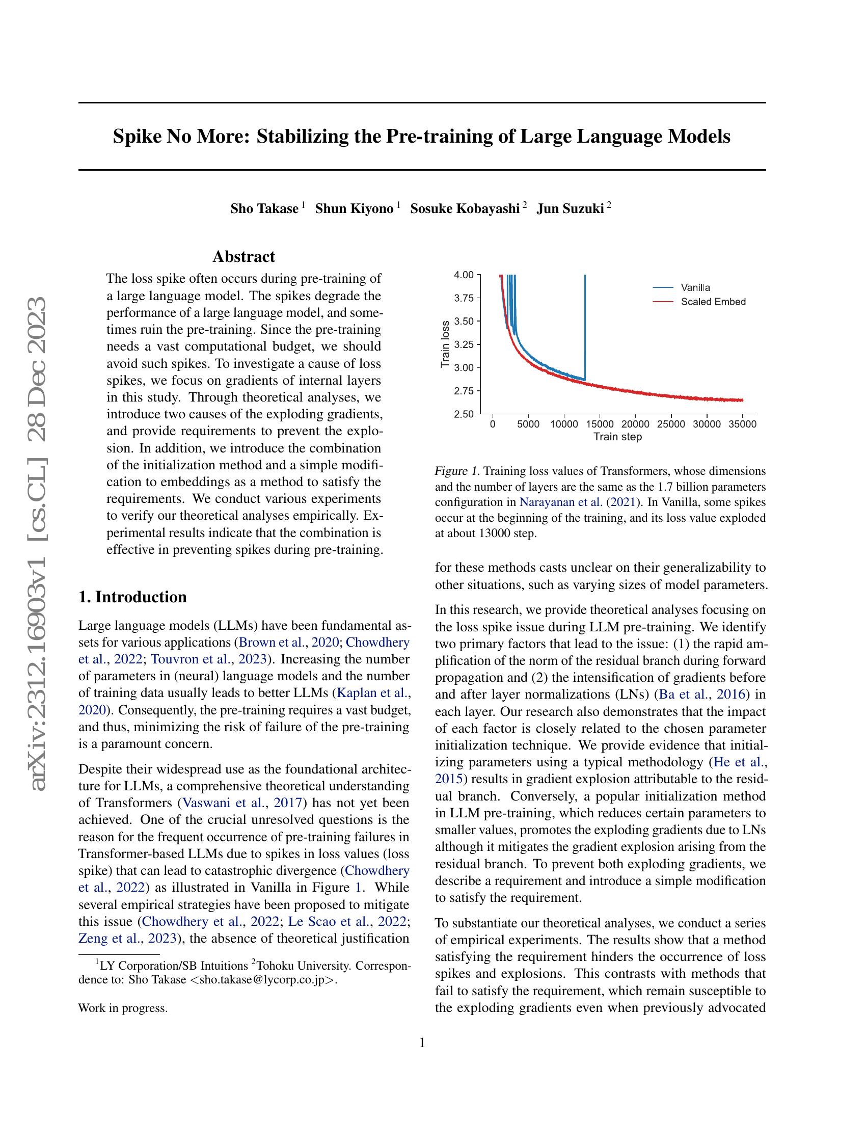 Spike No More: Stabilizing the Pre-training of Large Language Models ...