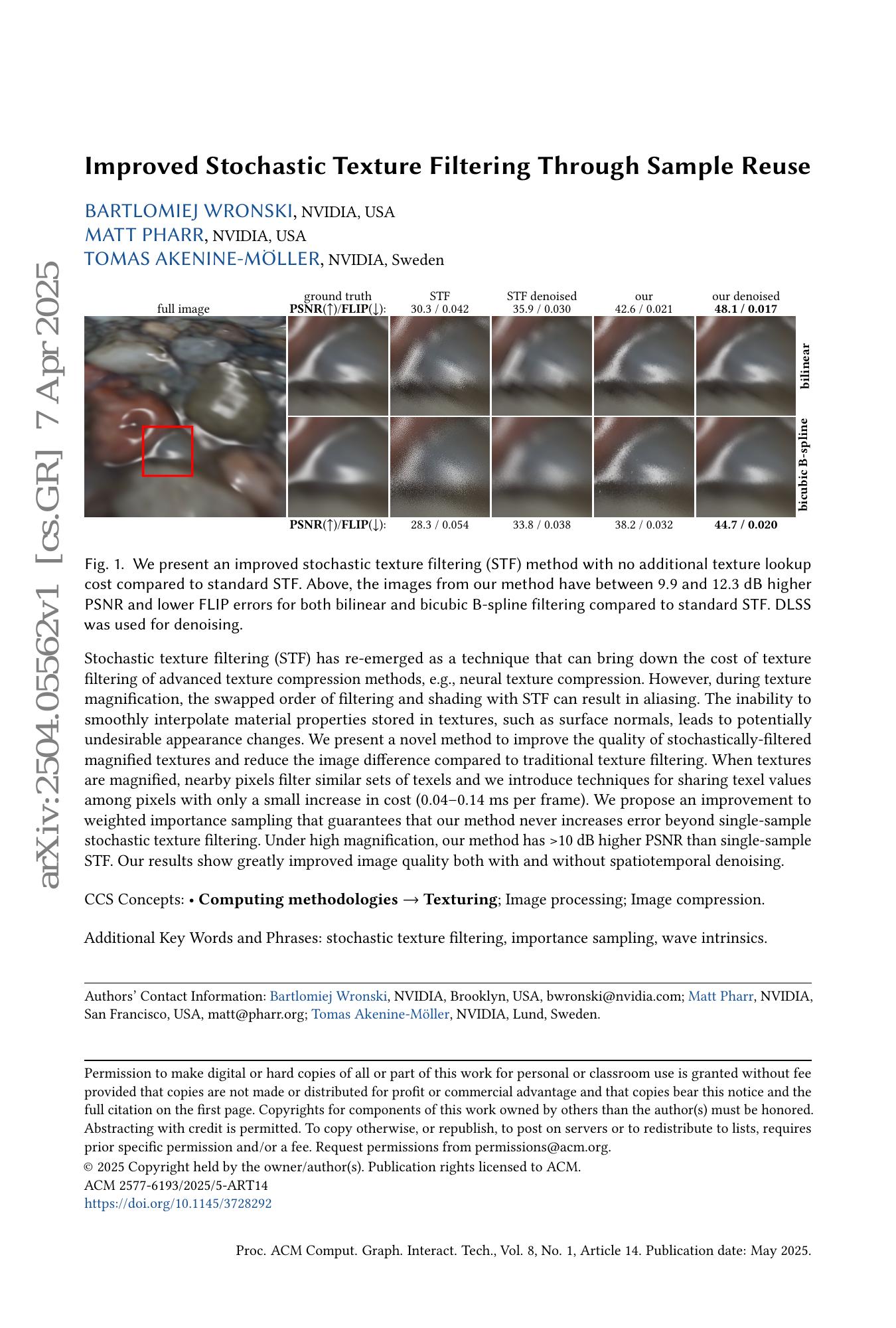 Improved Stochastic Texture Filtering Through Sample Reuse - 智源社区论文