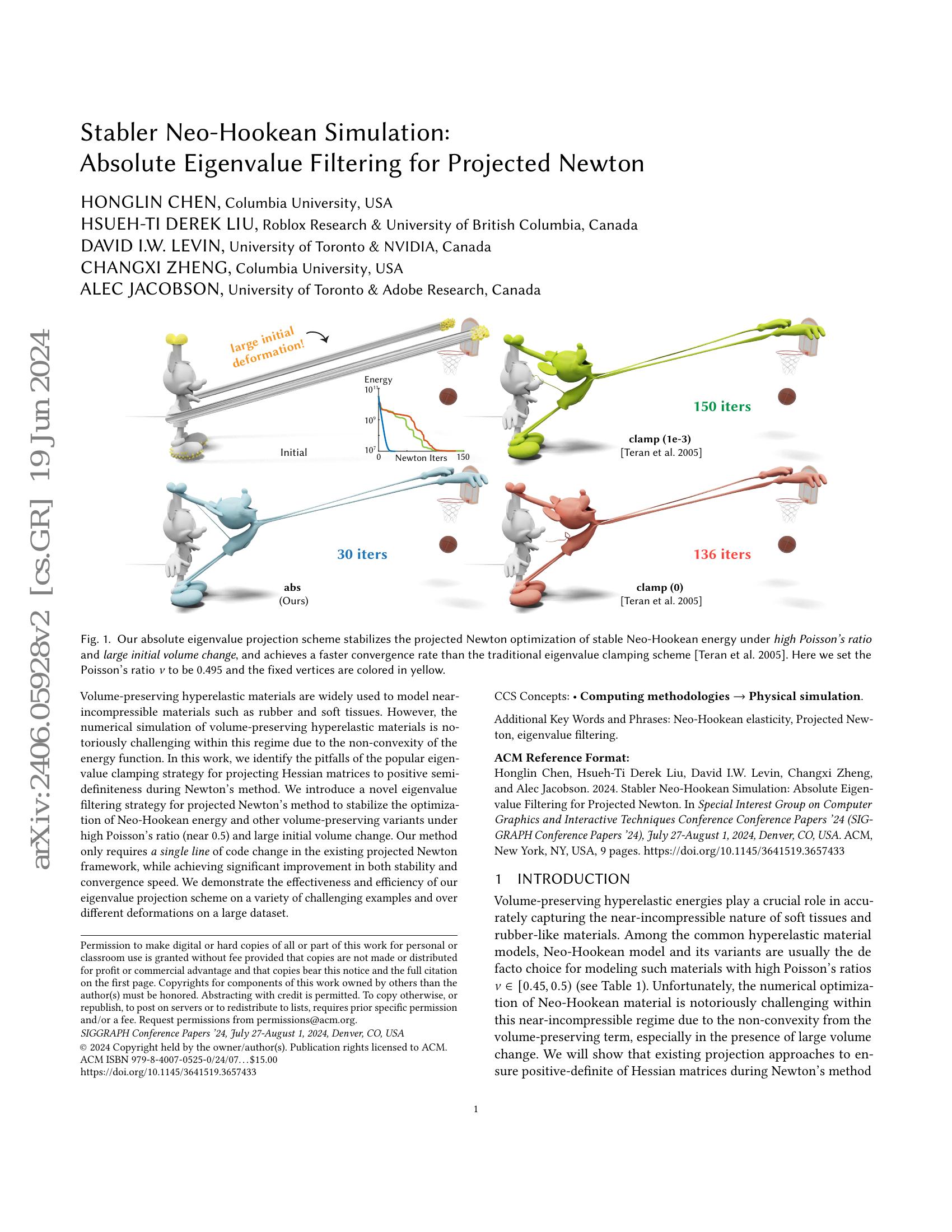 Stabler Neo-Hookean Simulation: Absolute Eigenvalue Filtering for ...