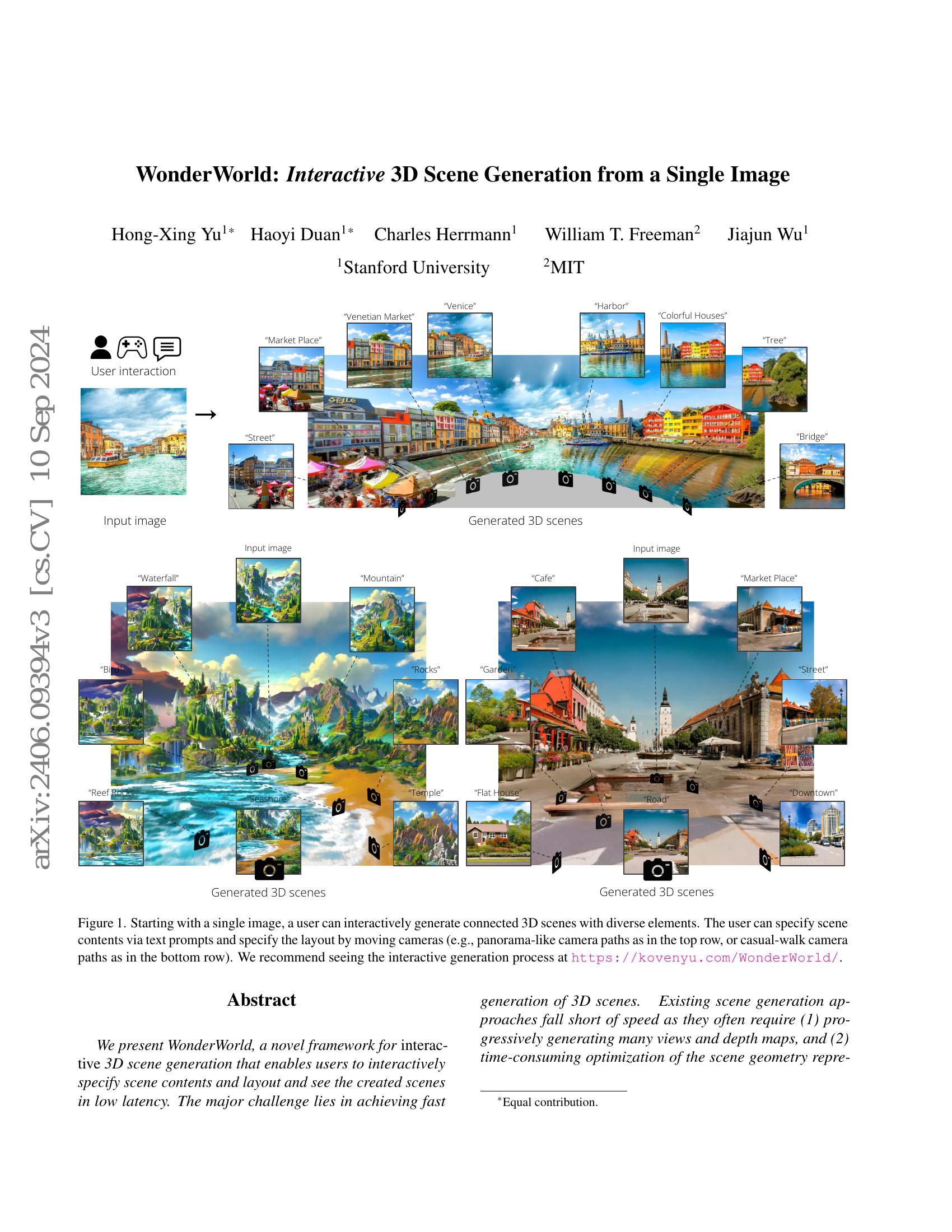 WonderWorld: Interactive 3D Scene Generation from a Single Image - 智源社区论文