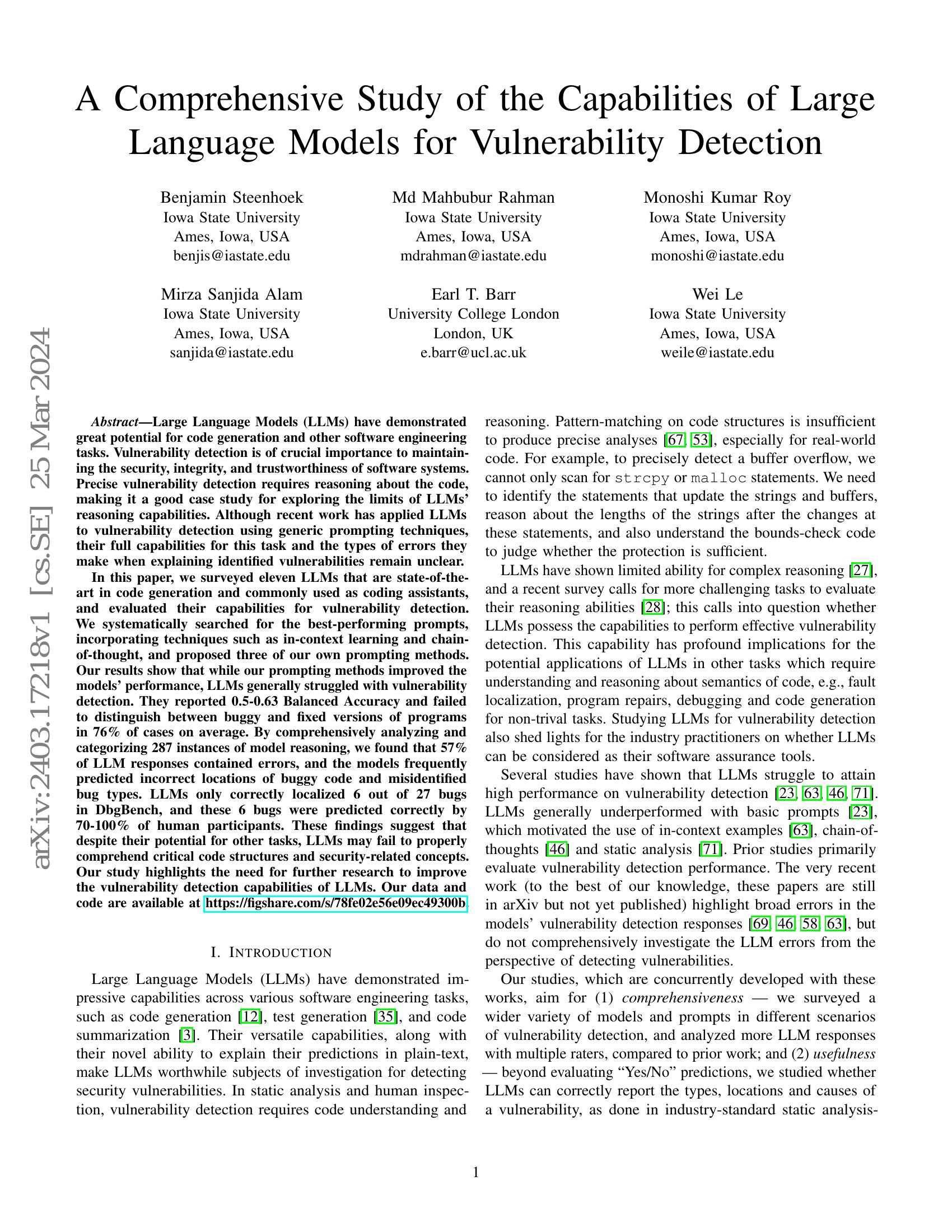 A Comprehensive Study of the Capabilities of Large Language Models for ...