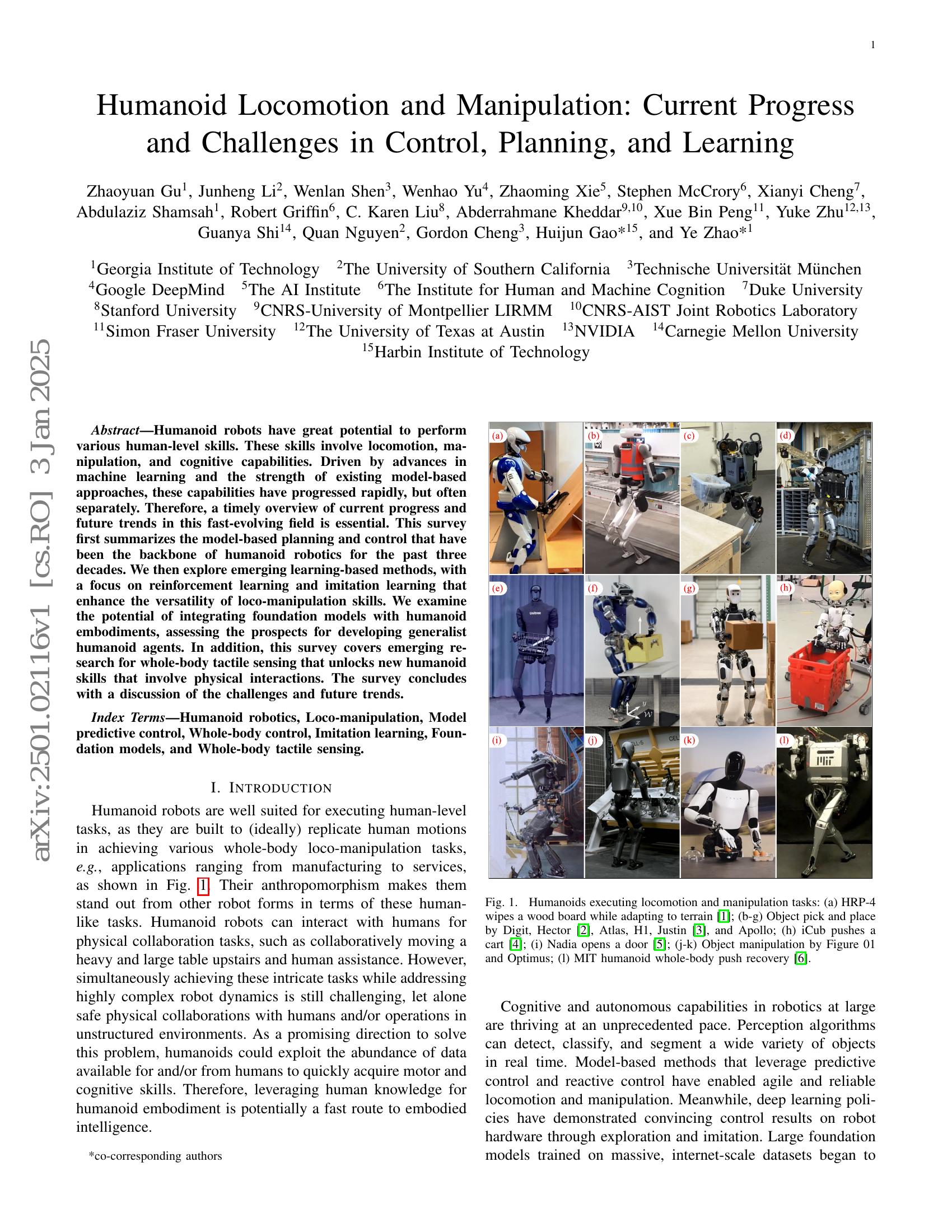Humanoid Locomotion and Manipulation: Current Progress and Challenges ...