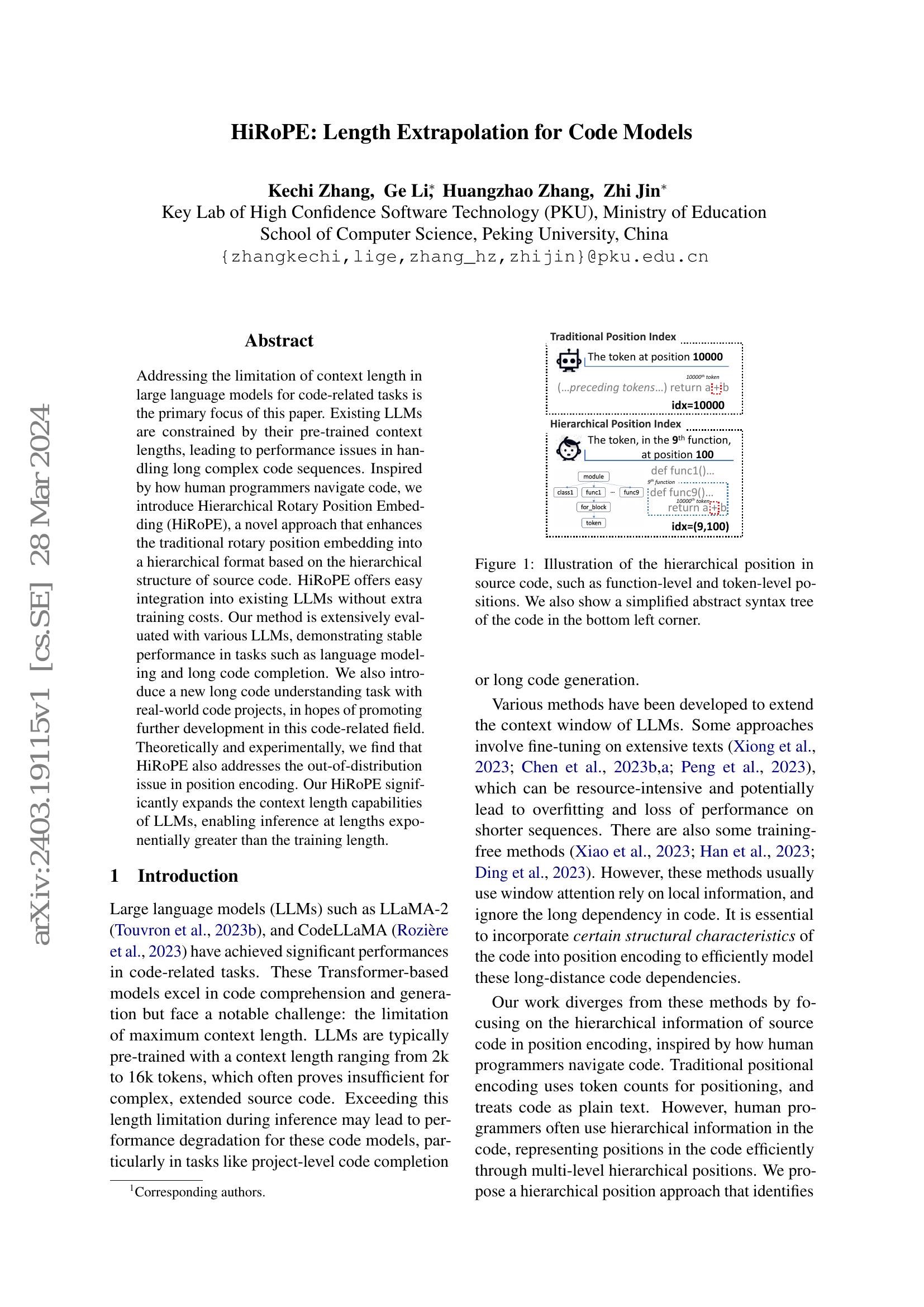 HiRoPE: Length Extrapolation for Code Models - 智源社区论文