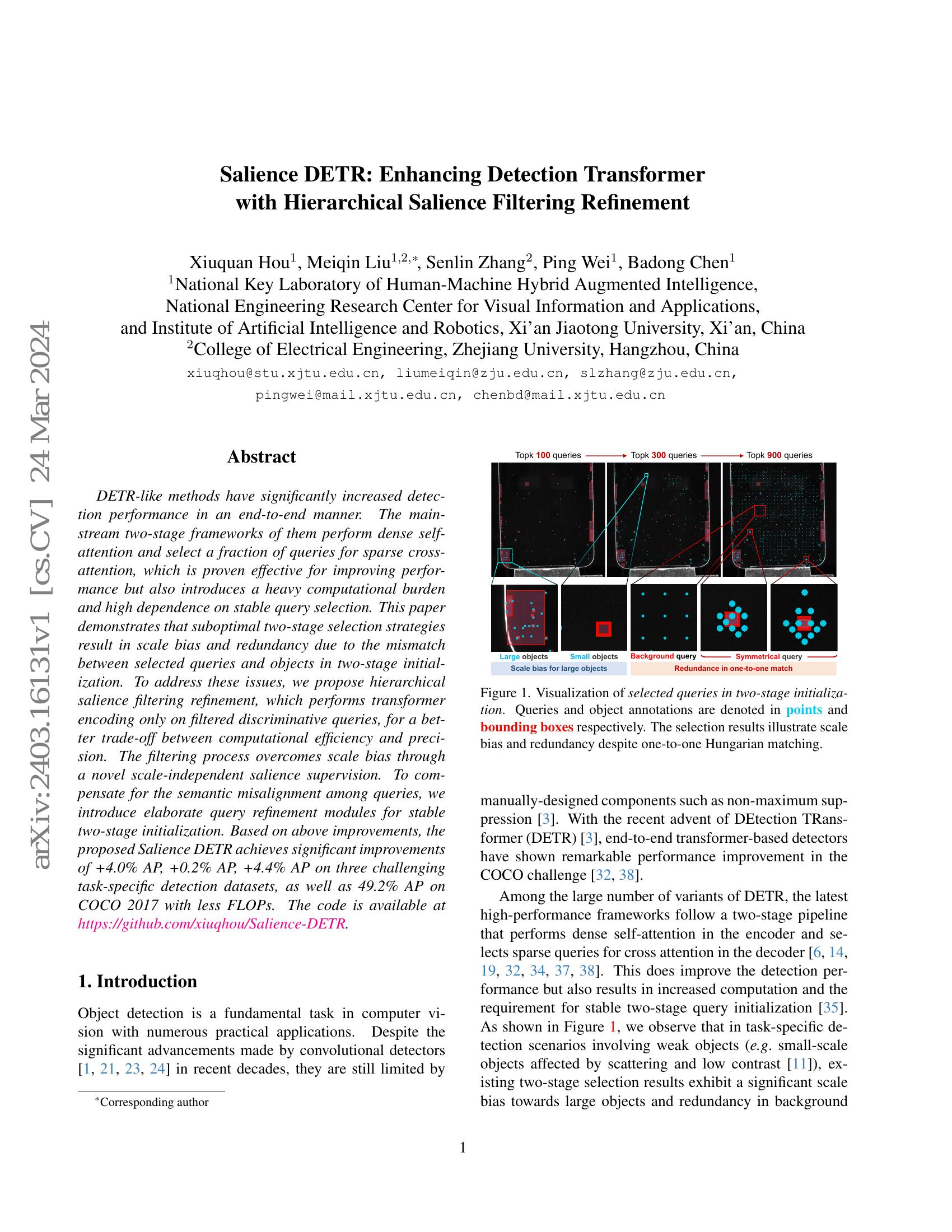 Salience DETR: Enhancing Detection Transformer with Hierarchical ...
