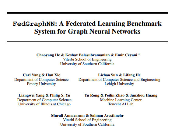 ICLR'21 | GNN联邦学习的新基准 - 智源社区