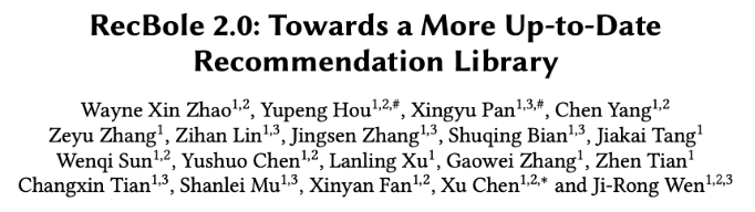 8个扩展子包！RecBole推出2.0！ | Ai导航