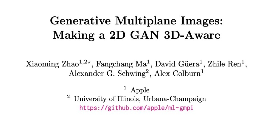 ECCV 2022｜生成多平面图像：让一个2D GAN变得3D感知 - 智源社区