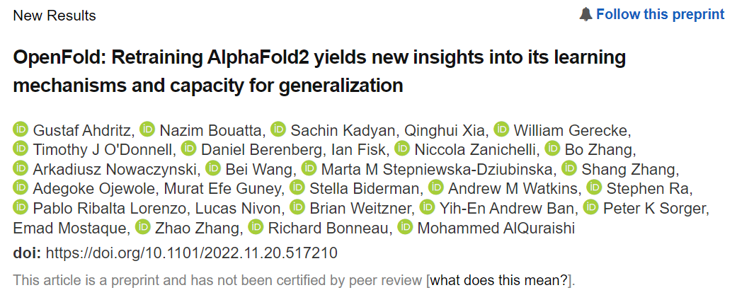 OpenFold更多细节公开：重新训练AlphaFold2对其学习机制和泛化能力产生新见解 - 智源社区