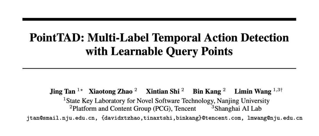 NeurIPS 2022 | PointTAD: 基于稀疏点表示的多类别时序动作检测框架 - 智源社区