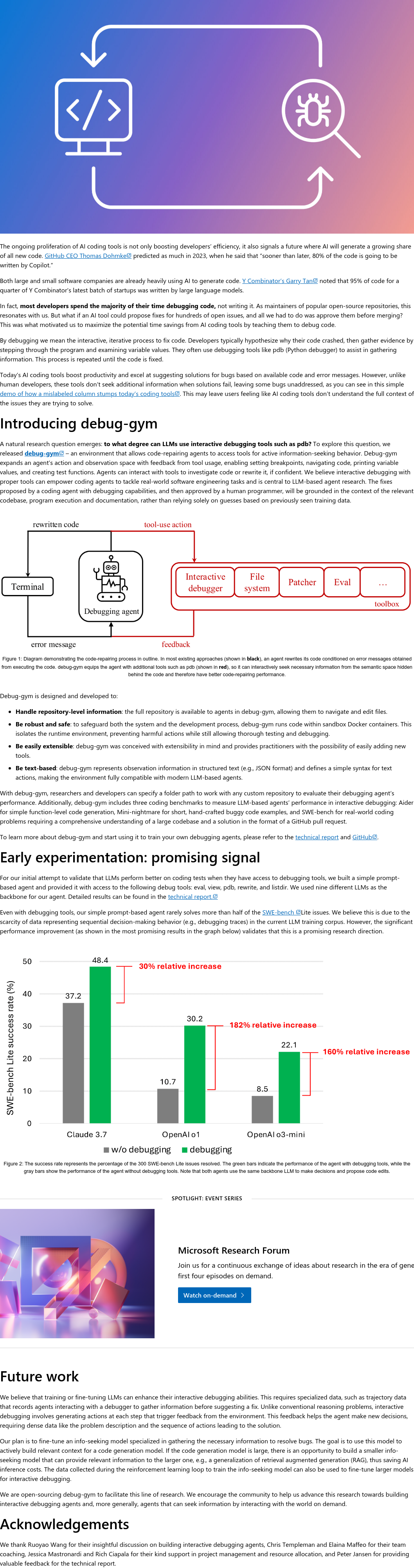 Debug-gym: an environment for AI coding tools to learn how to debug code like programmers - 智源社区